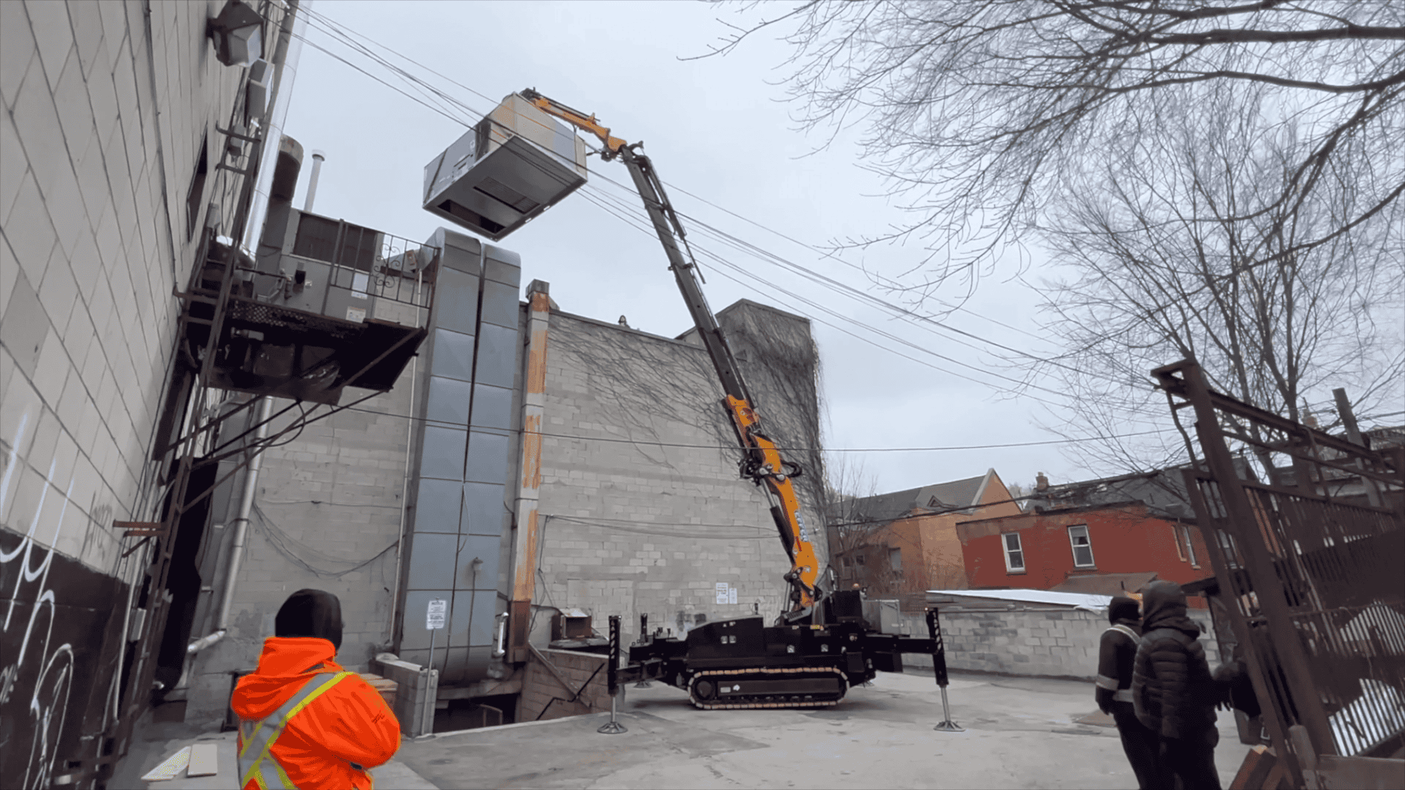 Mini Crane HVAC units - Braymore Crane Rental